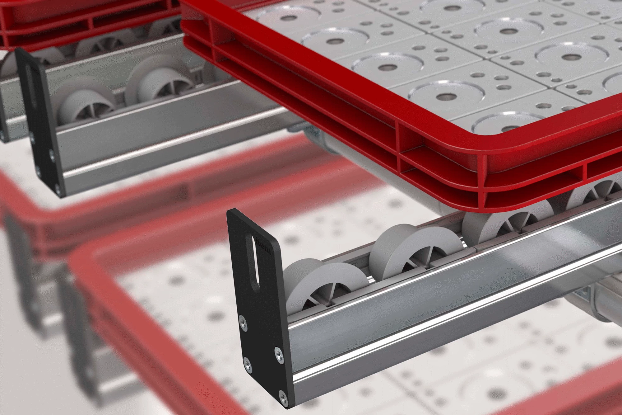 Roller Conveyor 6 40x40 E D30 with Flanged Wheel » AluFlex Group